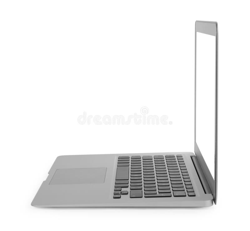 Open Laptop Isolated on White. Modern Technology Stock Photo - Image of ...