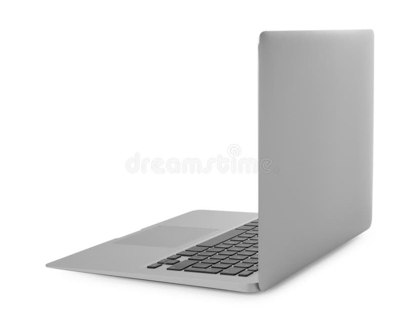 Open Laptop Isolated on White. Modern Technology Stock Image - Image of ...