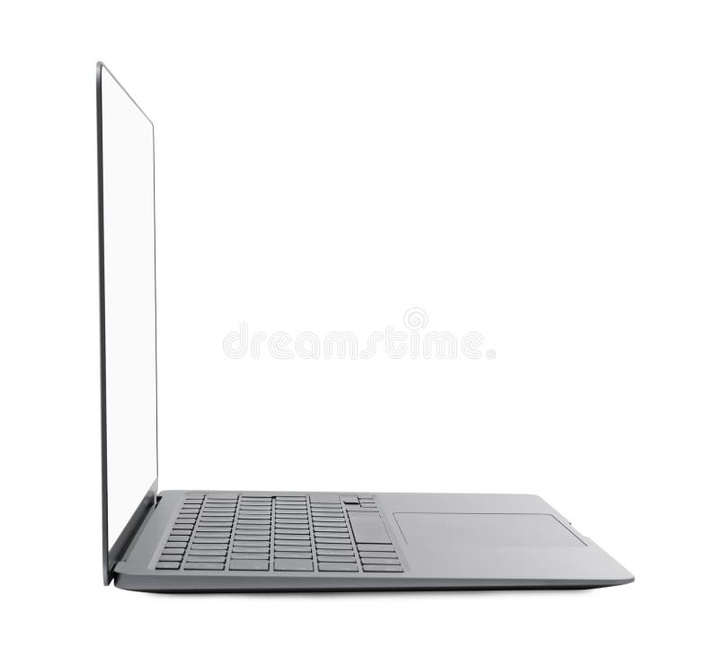 Open Laptop Isolated on White. Modern Technology Stock Image - Image of ...