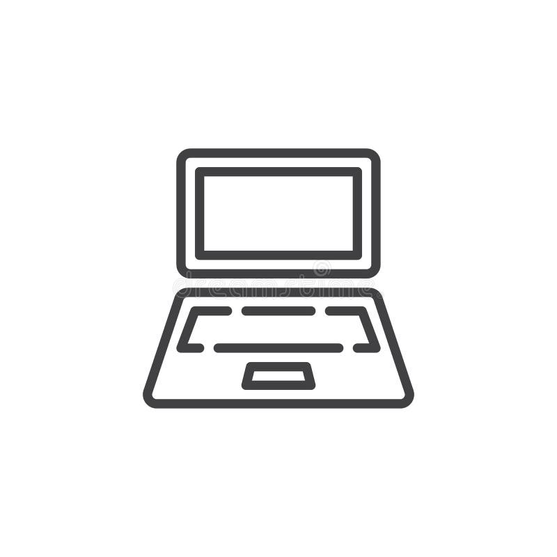 Open Laptop line icon stock vector. Illustration of editable - 141727485