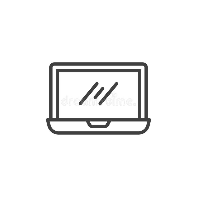 Laptop Line Icon, Outline Vector Sign Stock Vector - Illustration of ...