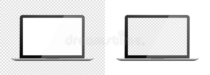 Open Laptop Mock Up. Personal Computer Mockup Front View Stock Vector ...