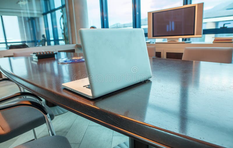 Open Laptop on a Modern Office Table. Business Concept Stock Image ...