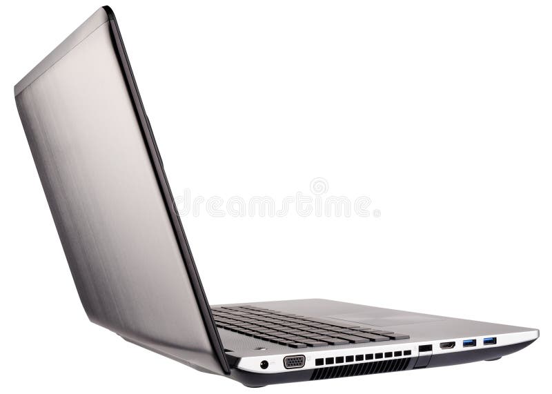 Laptop rear isometric view stock image. Image of connector - 27068347