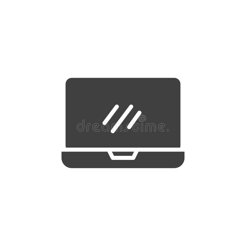 Open Laptop Screen Vector Icon Stock Vector - Illustration of single ...