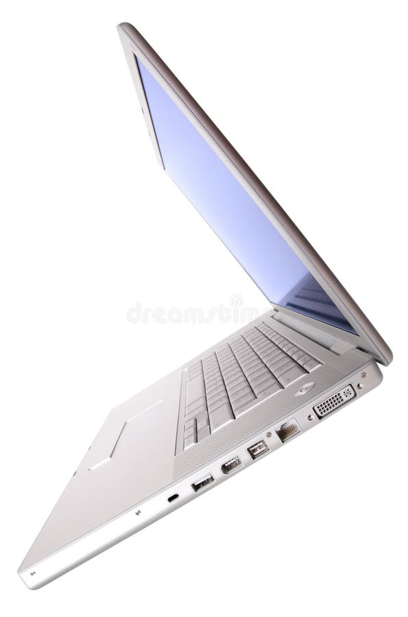 Open laptop, tilt view stock image. Image of laptop, white - 11470857