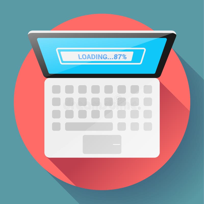 Open Laptop Top View Vector Flat Icon Stock Vector - Illustration of ...