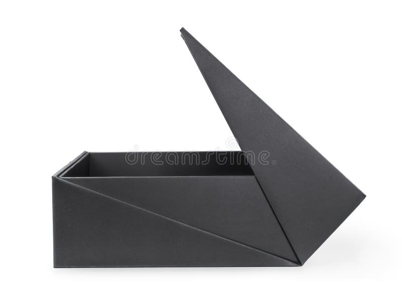 Open Large Black Box Isolated with Clipping Path Stock Photo - Image of ...