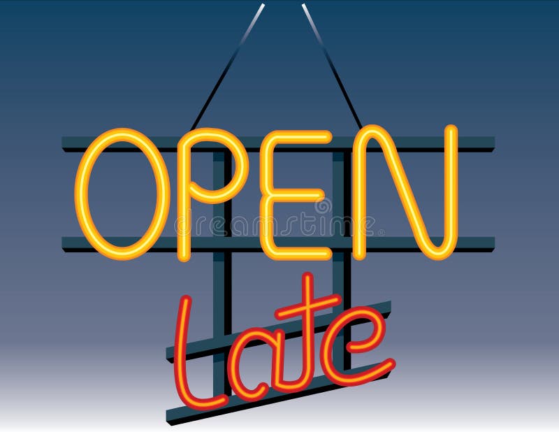 Different open neon signs stock illustration. Illustration of ...