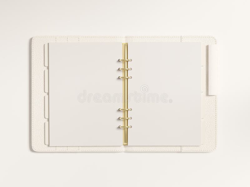Open A5 Leather Blank Notebook Spread Stock Illustration - Illustration ...