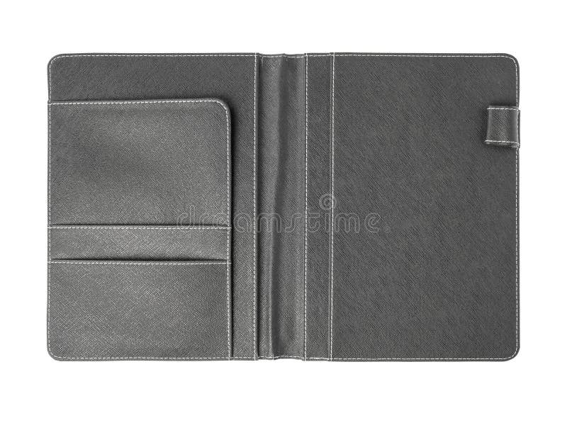 Open Leather Cover of Binder Notebook Stock Image - Image of paper ...