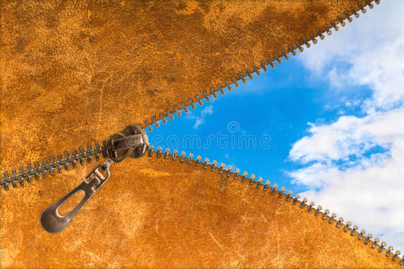 Open zipper showing sky stock photo. Image of polluted - 130939914