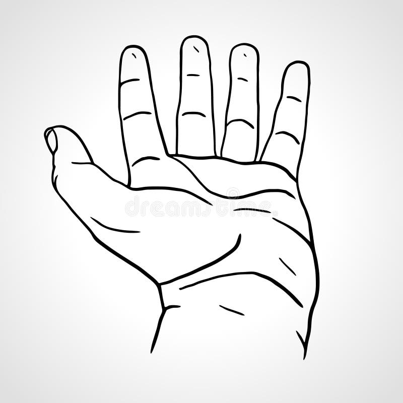 Open Lege Hand Getrokken Hand Vector Illustratie - Illustration of open ...