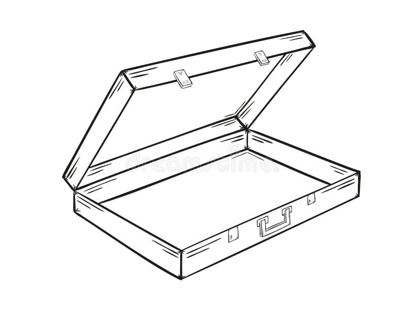 Open lege koffer vector illustratie. Illustration of memorandum - 38956805