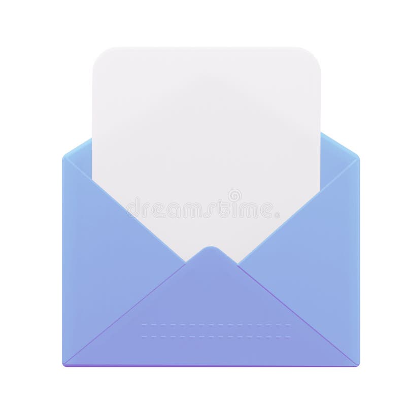 An Open Letter with a Blank Form. 3d Rendering Stock Illustration ...