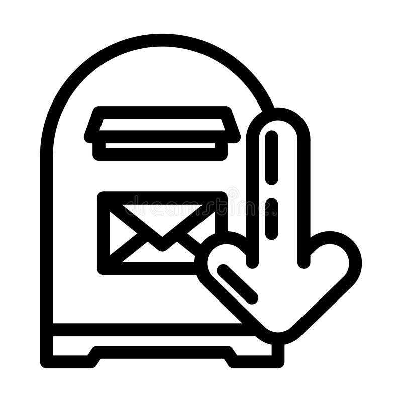 Open Letter Box Loading Mailbox Line Icon Vector Illustration Stock ...