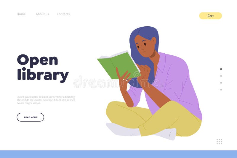 Open Library Online Service with Free Access Landing Page Design ...
