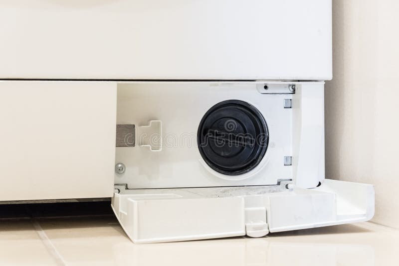 Open the Lid of the Washing Machine Filter Bottom View Stock Photo ...