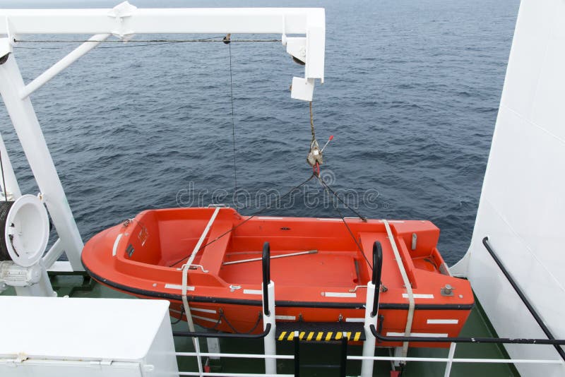 Open lifeboat on the ship stock photo. Image of fall - 112226876