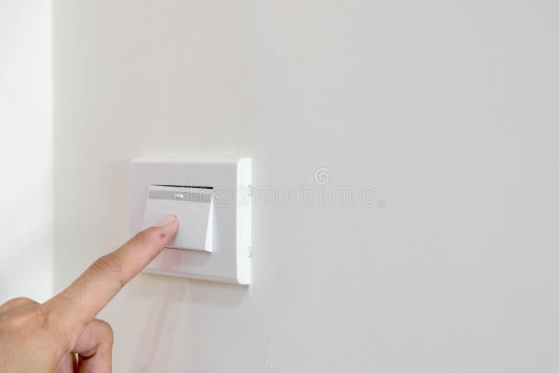 Open the Light Switch on the Wall. Stock Photo - Image of finger, press ...
