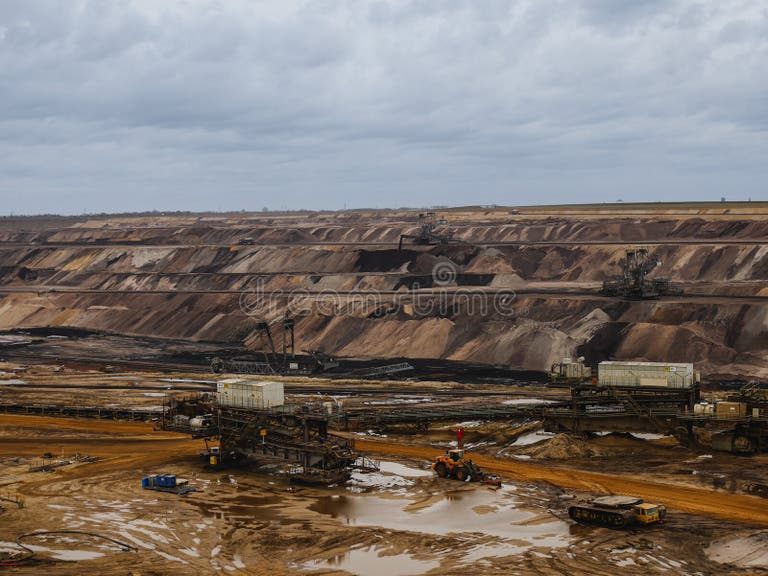 Open Lignite Mine in Germany Stock Photo - Image of industry, machinery ...