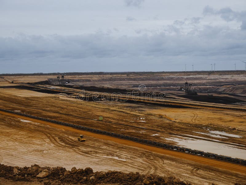 Open Lignite Mine in Germany Stock Image - Image of machinery, digger ...