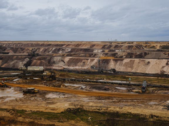 Open Lignite Mine in Germany Stock Photo - Image of equipment, fuel ...