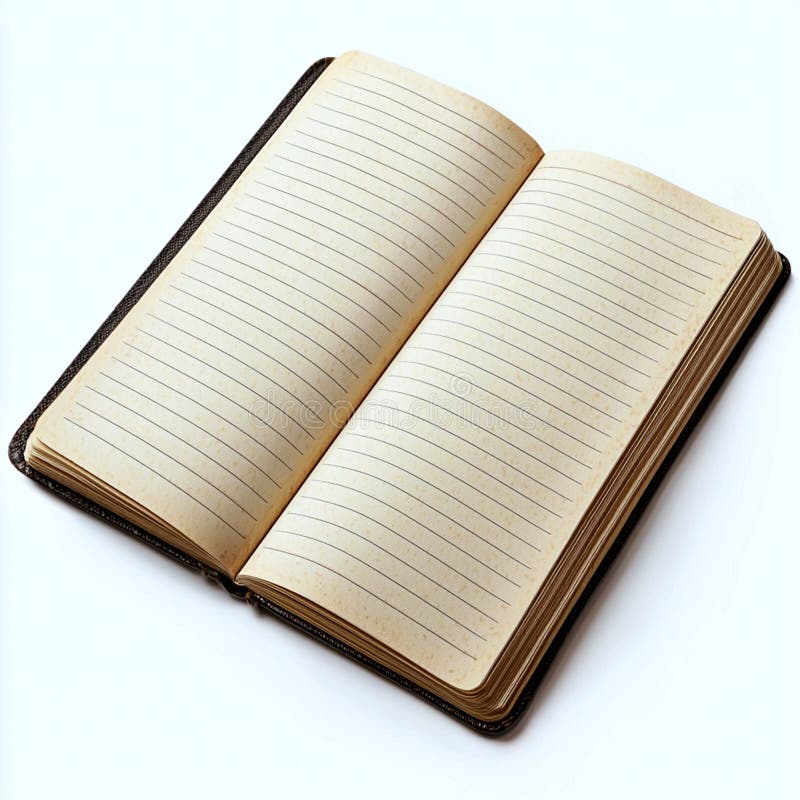Open Lined Notebook Journal for Writing and Note Taking Study Isolated ...