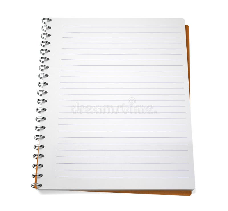 Open Lined Notebook. Ring Binder Notepad. Mockup Notebook with Blank ...