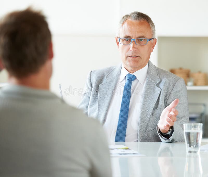 Open Lines of Communication. Two Businessmen in a Meeting. Stock Image ...