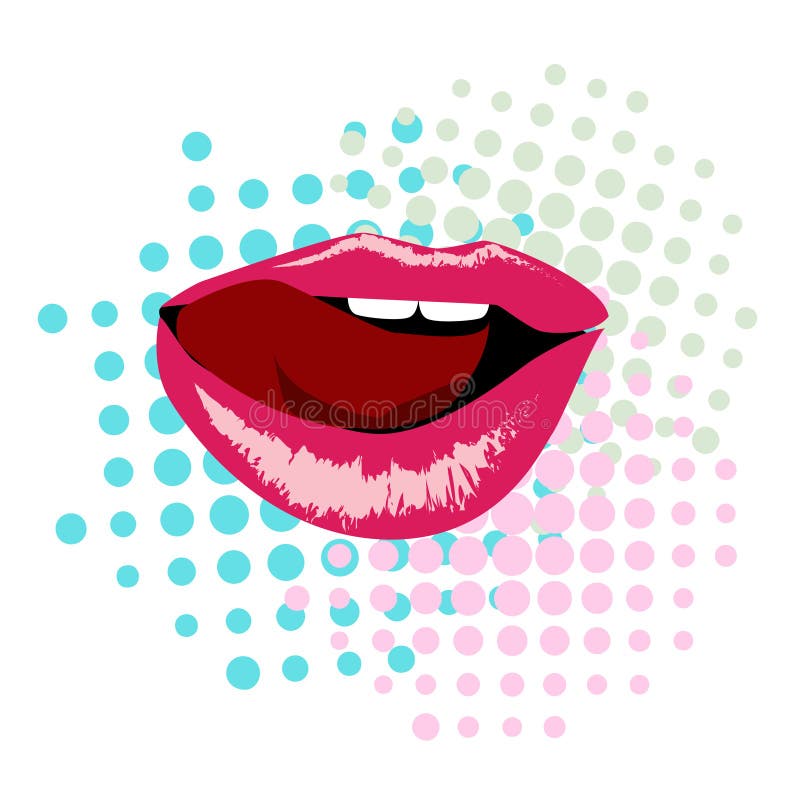Open Lips on Dotted Background. Stock Vector - Illustration of human ...