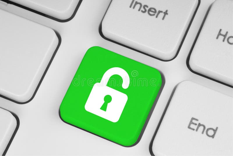 Open lock green button stock photo. Image of icon, accessibility - 30244164