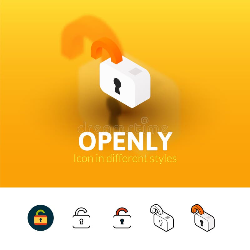 Open Lock Icon, Padlock Icon for Financial Websites and Apps Stock ...