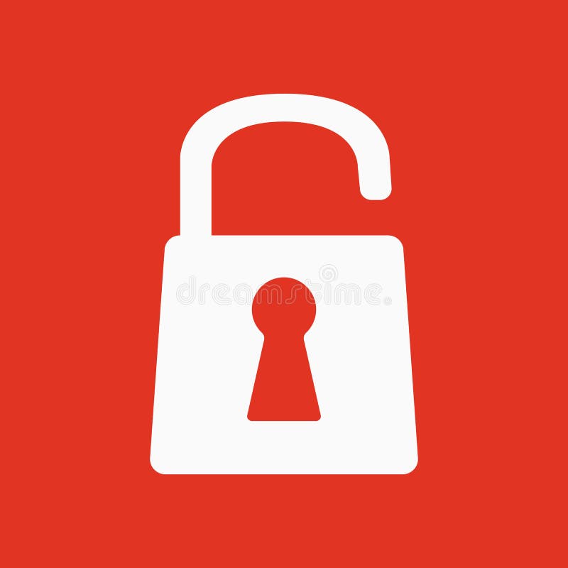 The Open Lock Icon. Lock Symbol Stock Vector - Illustration of internet ...
