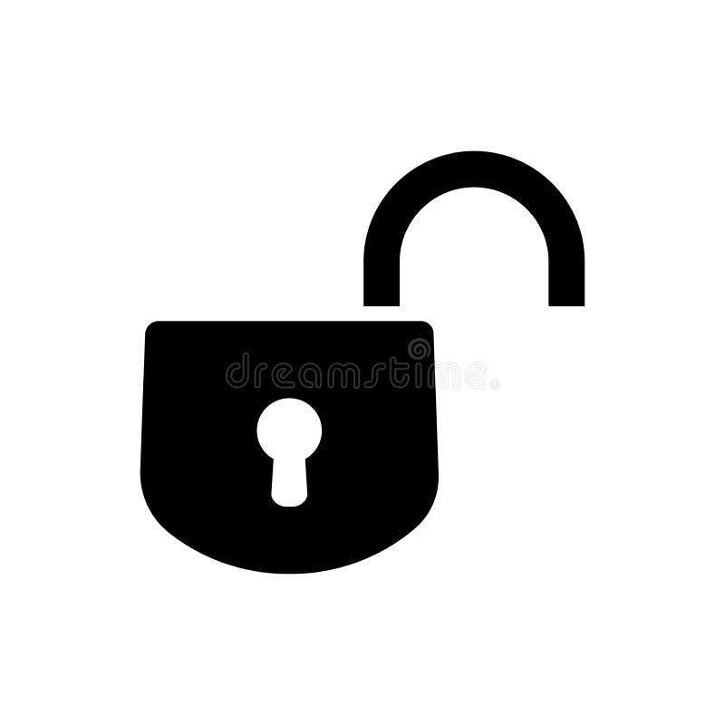 Open Lock Icon, Padlock Icon for Financial Websites and Apps Stock ...