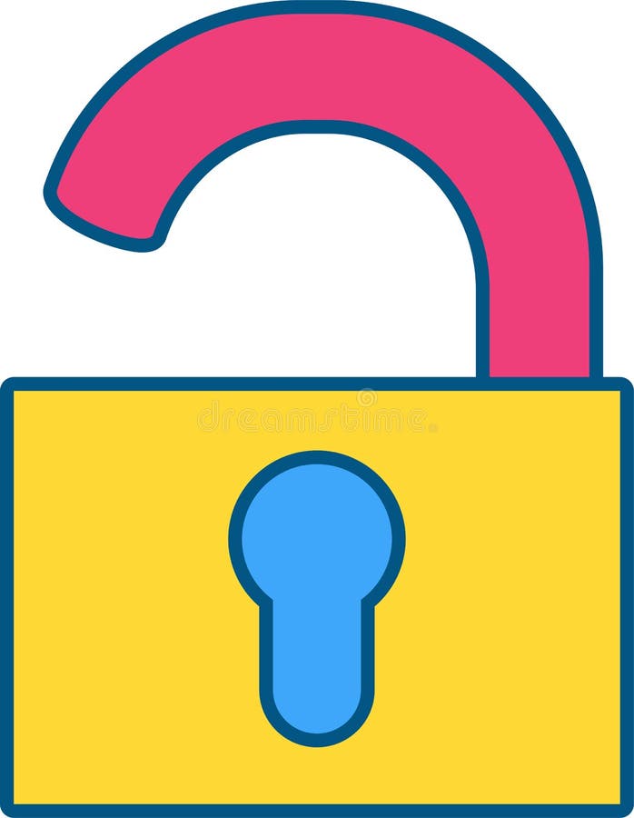 Open Lock Icon, Unlock Padlock Safety Sign Stock Illustration ...