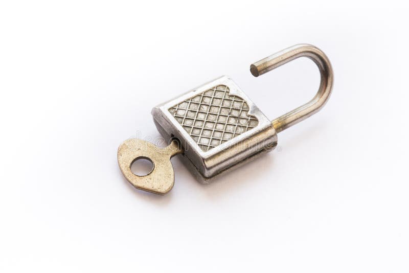 Open lock with key stock image. Image of steel, privacy - 58943307