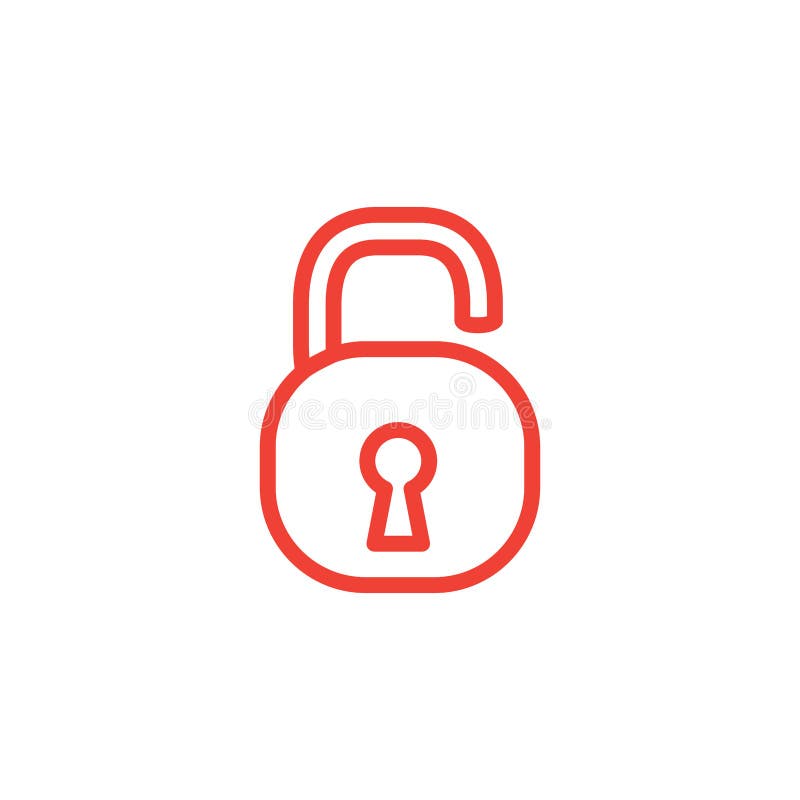 Open Lock Blue Icon on White Background. Blue Flat Style Vector ...