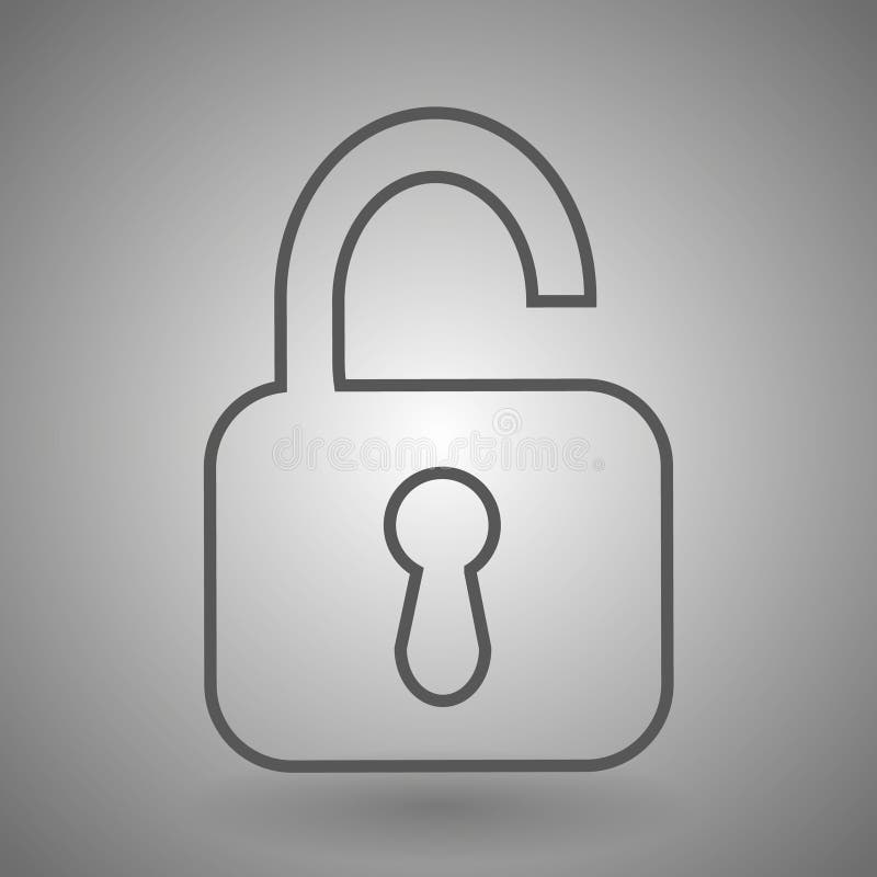 Open Lock Linear Icon. Thick Line Illustration. Padlock. Unlock Contour ...
