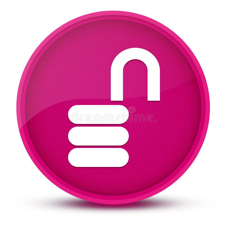 Open Lock Luxurious Glossy Pink Round Button Abstract Stock ...