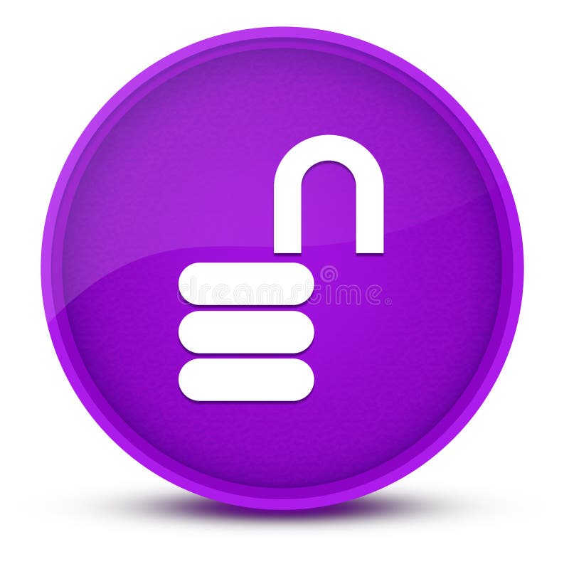 Open Lock Luxurious Glossy Purple Round Button Abstract Stock ...