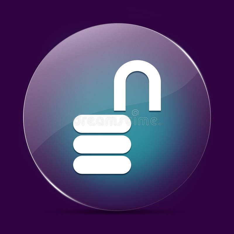 Open Lock Moonlight Glass Round Button Abstract on a Dark Purple ...