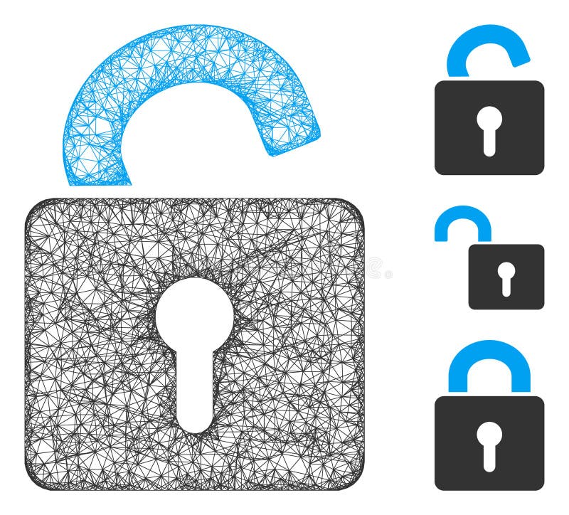Open Lock Polygonal Web Vector Mesh Illustration Stock Vector ...