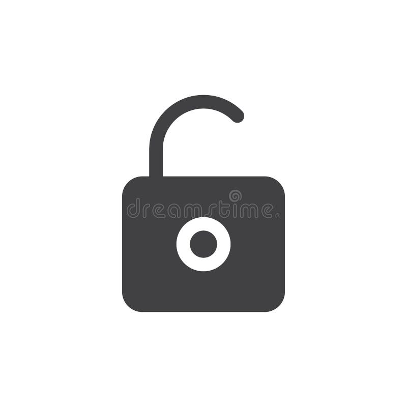 Open lock line simple icon stock vector. Illustration of padlock - 97572144