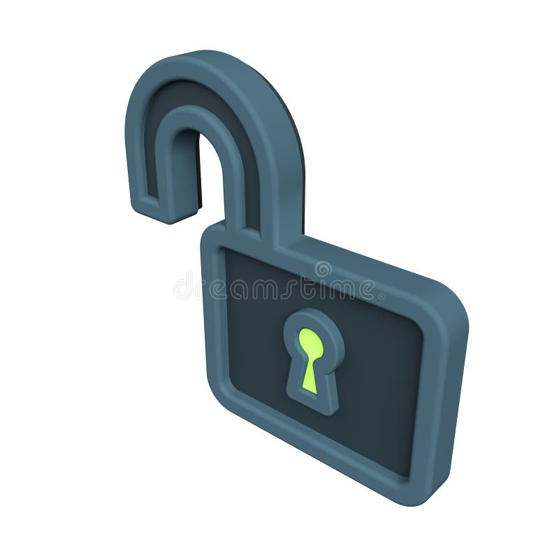 Open Lock Bottom View 3d Icons Render Illustration Stock Illustration ...