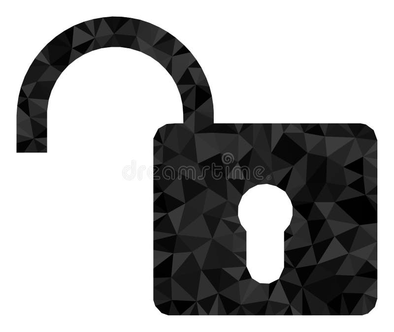 Open Lock Triangle Filled Icon Stock Vector - Illustration of ...