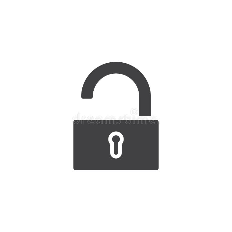 Open lock vector icon stock vector. Illustration of open - 144366960