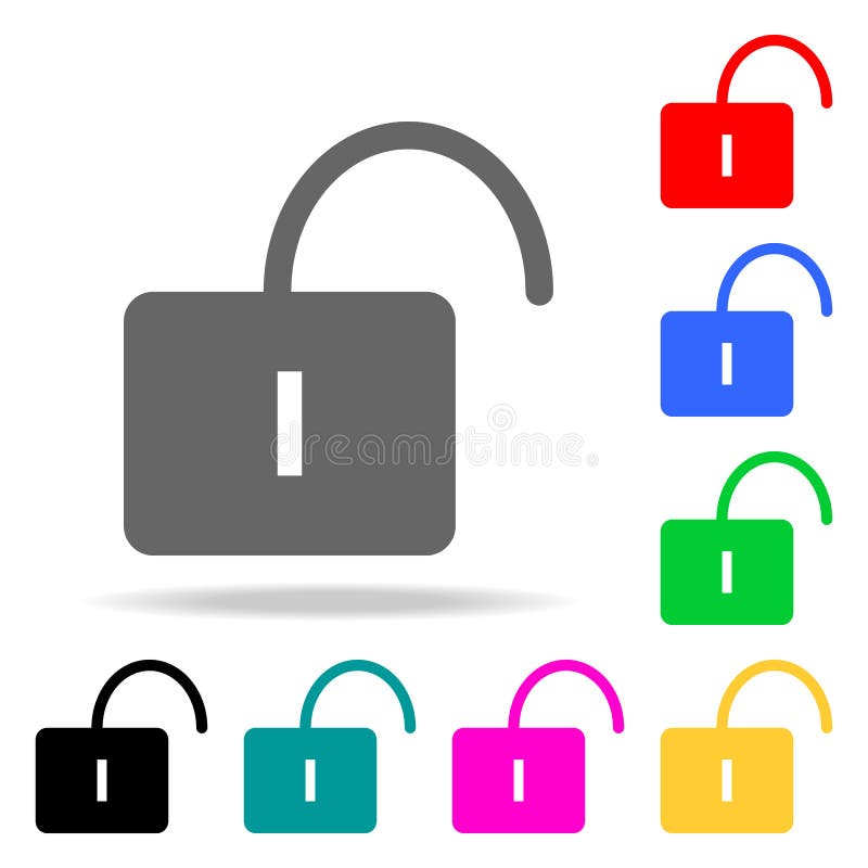 Open Lock Web Icon. Elements in Multi Colored Icons for Mobile Concept ...