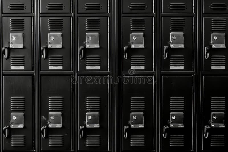 Open Locker Displaying Silhouettes of Clothes in Three Colors Against a ...
