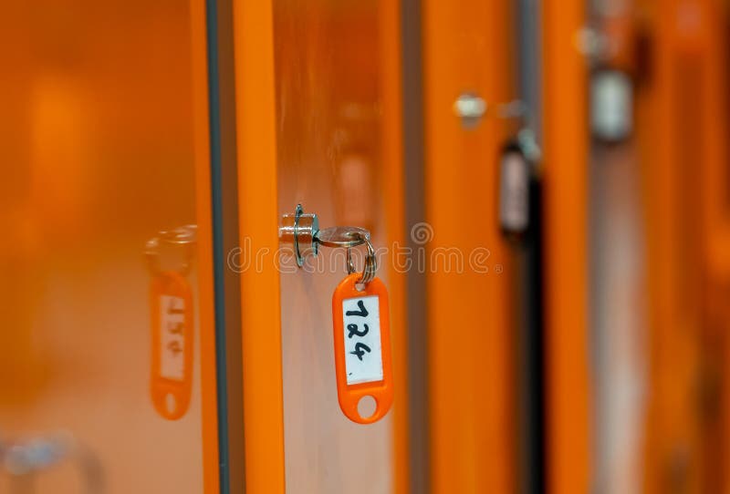Open Locker with Key in a Changing Room Stock Image - Image of ...